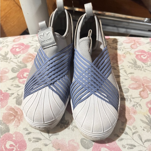 adidas | Shoes | Adidas Womens Gray And Blue Crisscross Sneakers | Poshmark